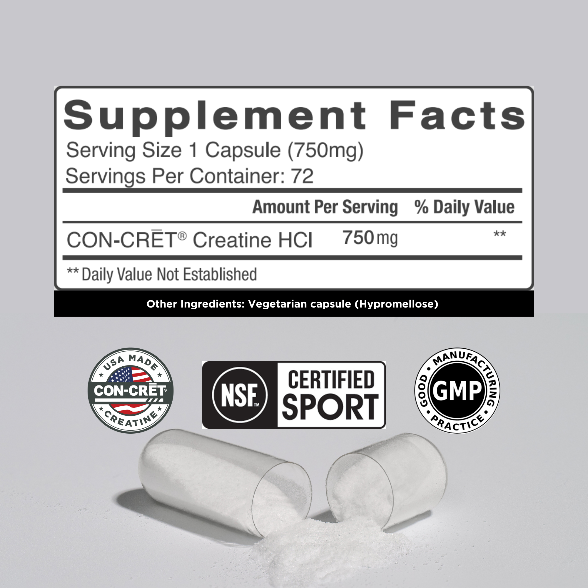 Creatine HCl Pills | CON-CRĒT