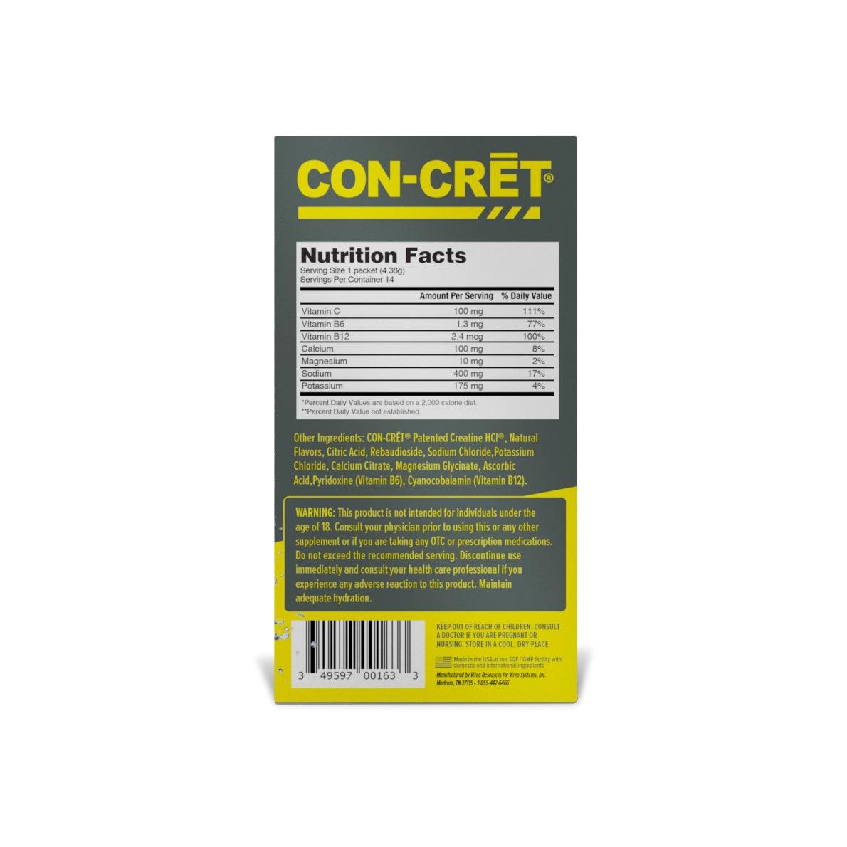 CON-CRĒT ® + Clean Hydration Drink Packets | CON-CRĒT